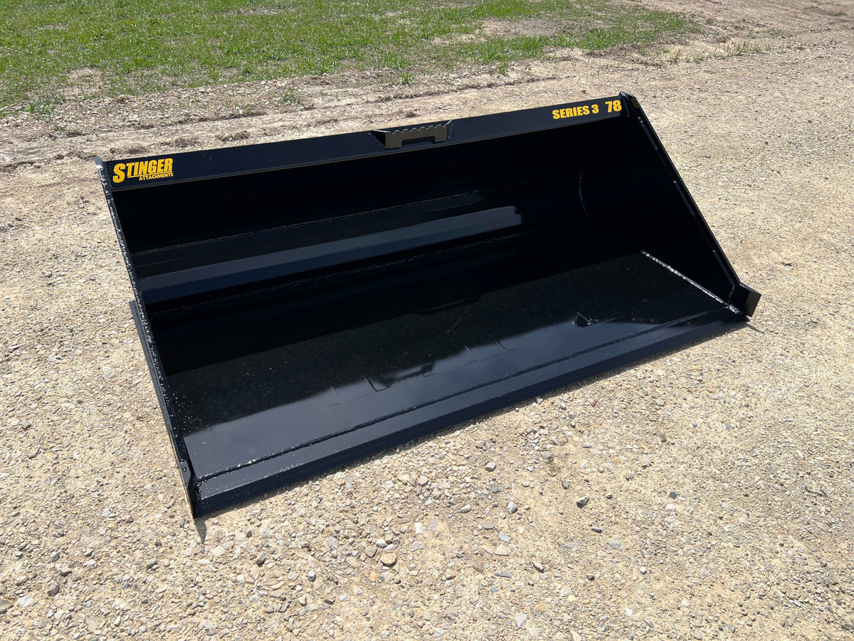 Heavy-Duty Skid Steer Material Bucket | Stinger Attachments — Bison Supply